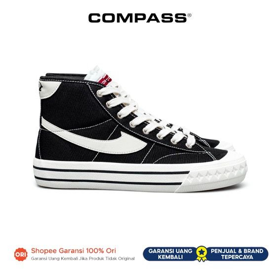 [100% Original] Compass Retrograde Hi Black White/BW | Shopee Malaysia