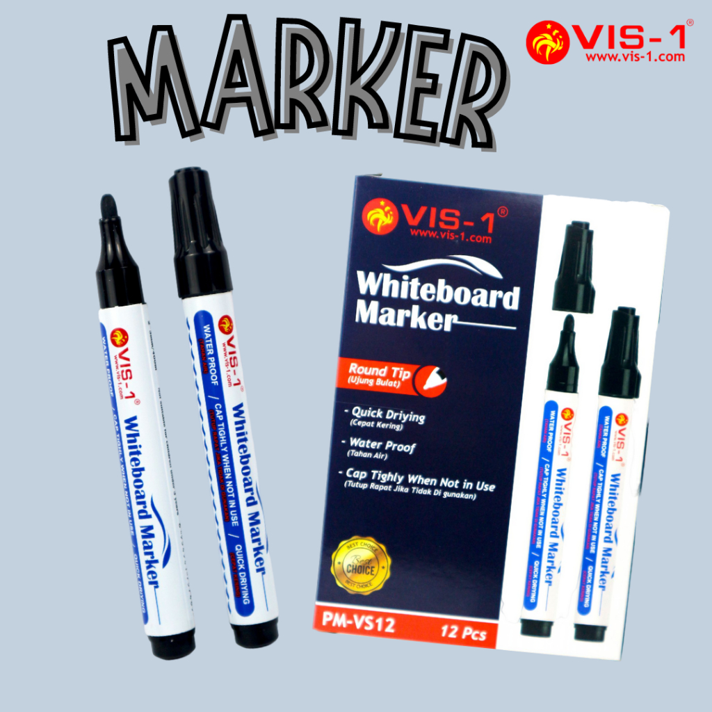 Vis-1 WBVS-12 Board Marker / Whiteboard Marker | Shopee Malaysia