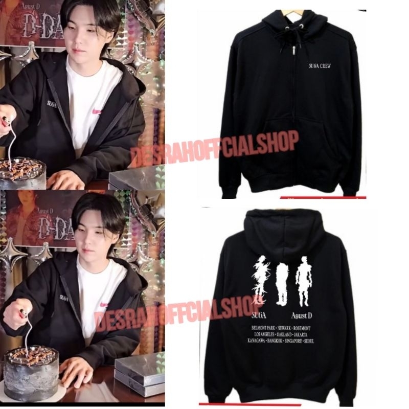 Suga AgustD tour VERSION ZIPPER Hoodie (DADA SUGA CREW) | Shopee Malaysia