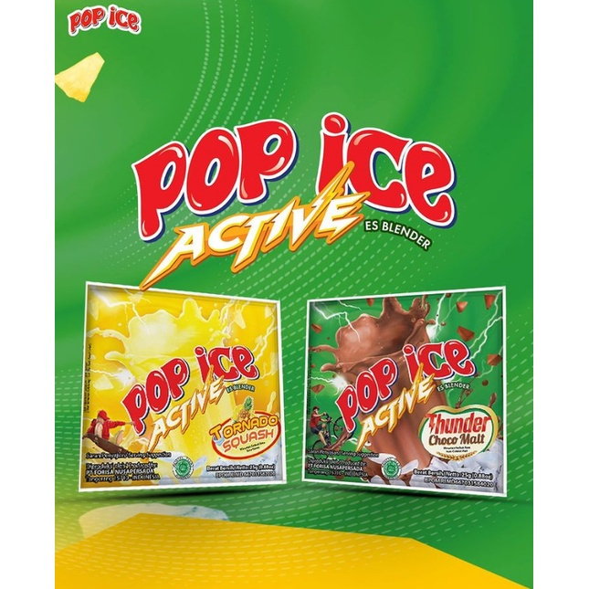 Pop Ice Active Ice Blender Thunder Choco Malt/Tornado Squash 23gr ...