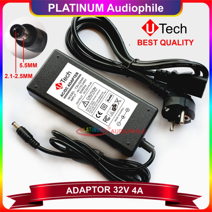 Adapter 32V 4A AC DC Adapter Power Supply Led Strip Light CCTV DVR ...
