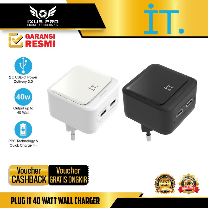 ORIGINAL IT Plug 40 Watt Wall Charger - IT Plug 40W Charger | Shopee ...