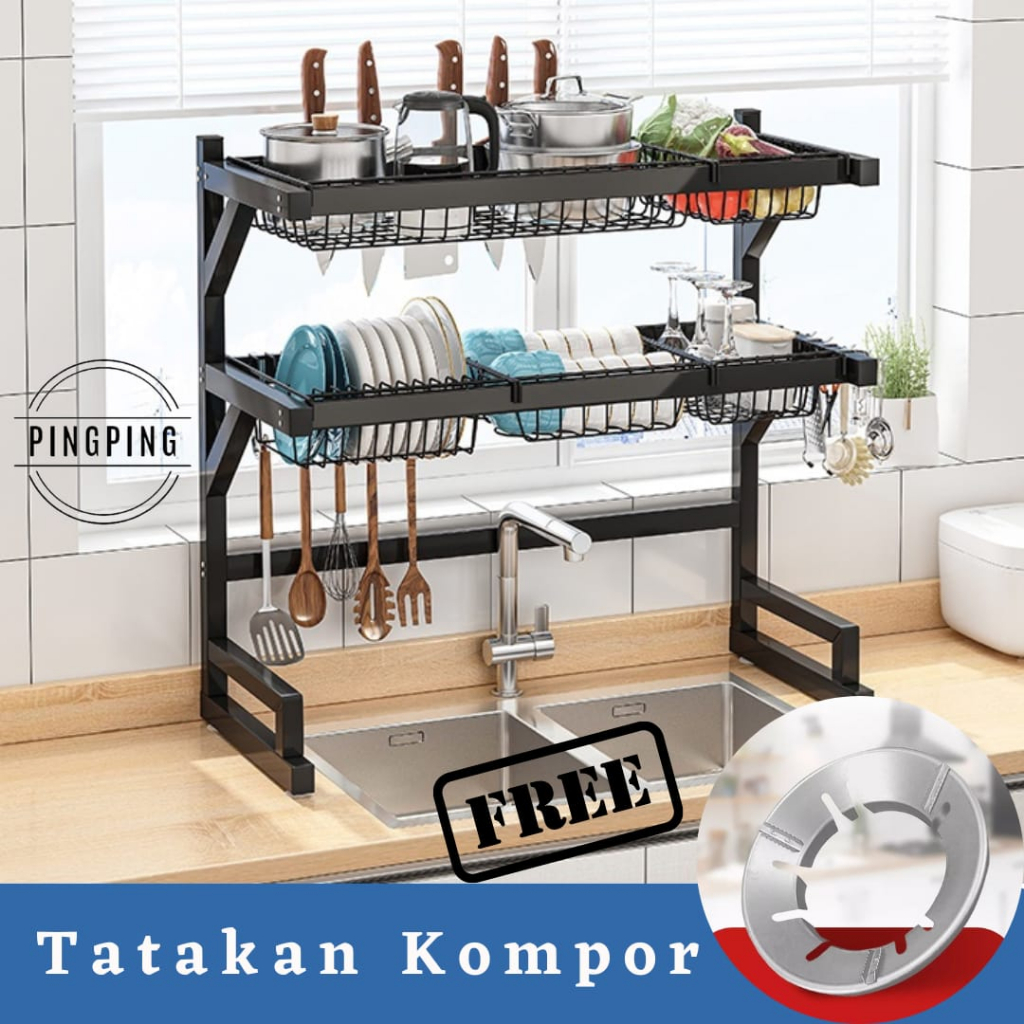 Dish Rack/Dishwashing Rack/Dish Rack/2-Tier stainless steel Dish ...