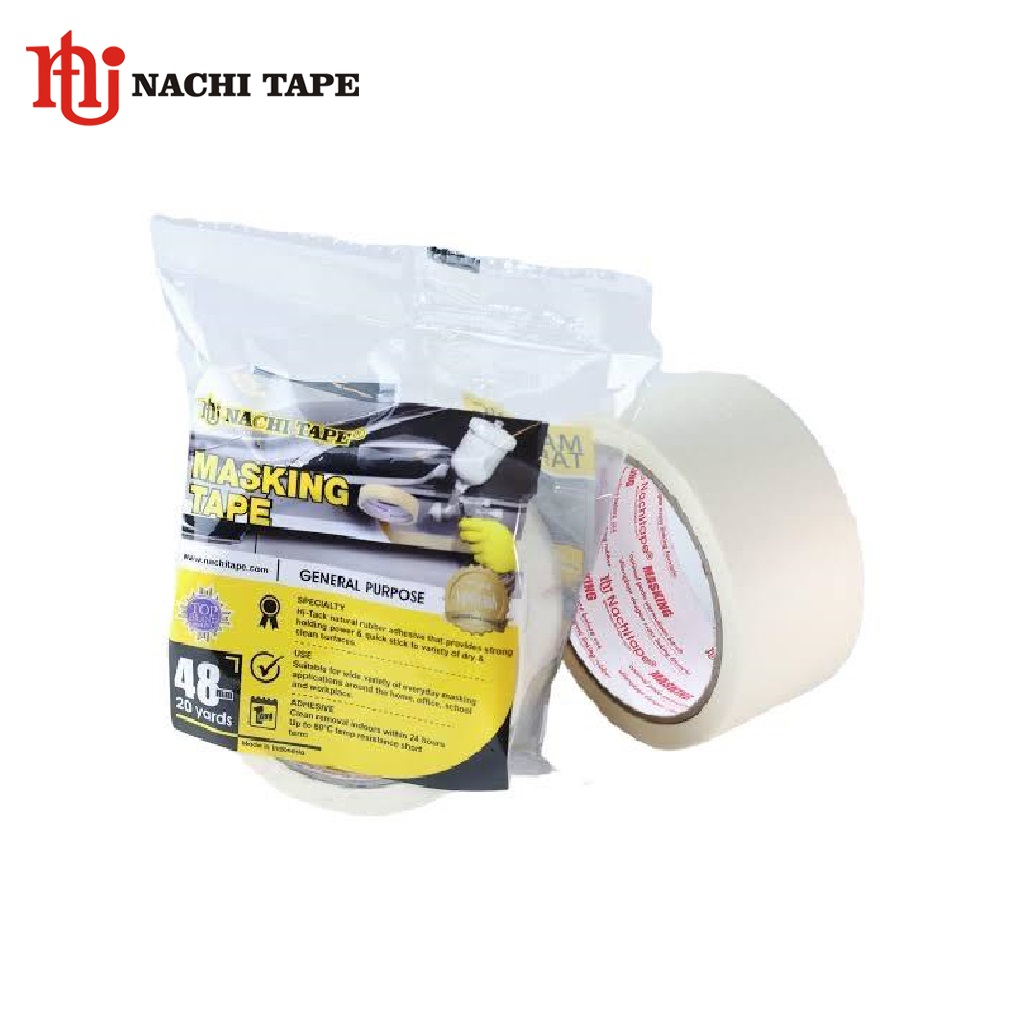 Paper Duct Tape/Masking Tape Nachi 2inc/48mm x 20yard (18m) | Shopee ...