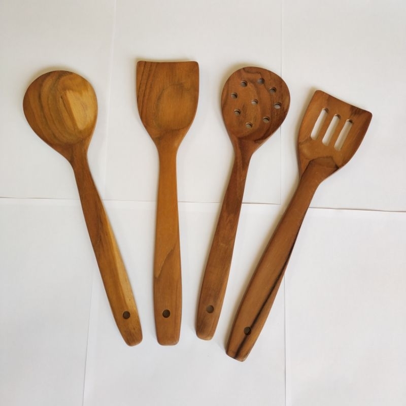 KAYU Teak Wood Spatula Ladle Sutil 32cm | Shopee Malaysia