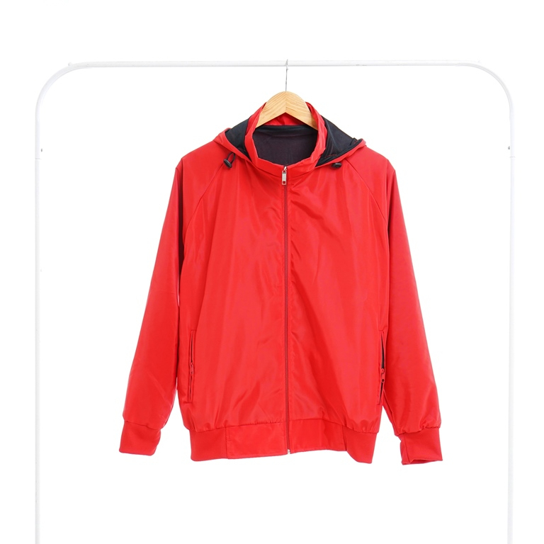 MERAH Plain Red Parachute Jacket | Shopee Malaysia