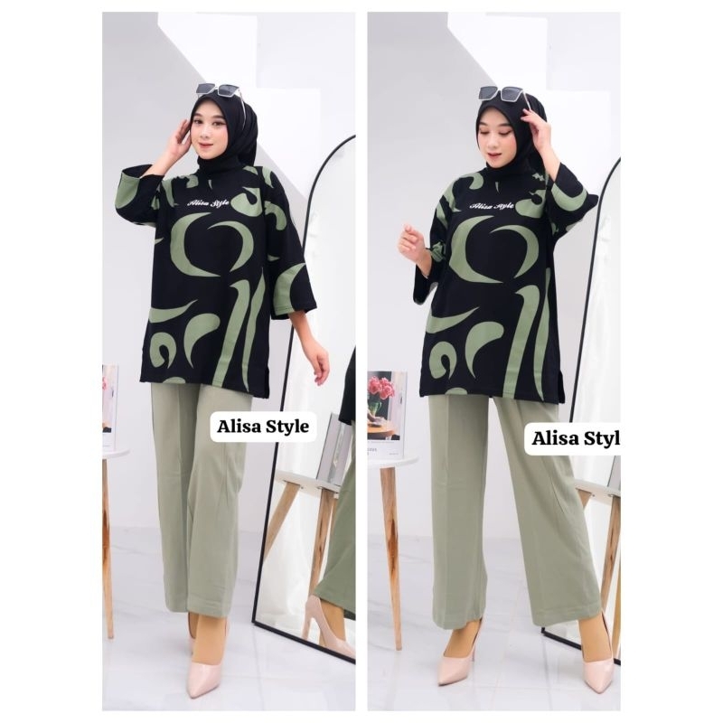Alisa style over size kaos Tiedye 24S one set 2023 | Shopee Malaysia