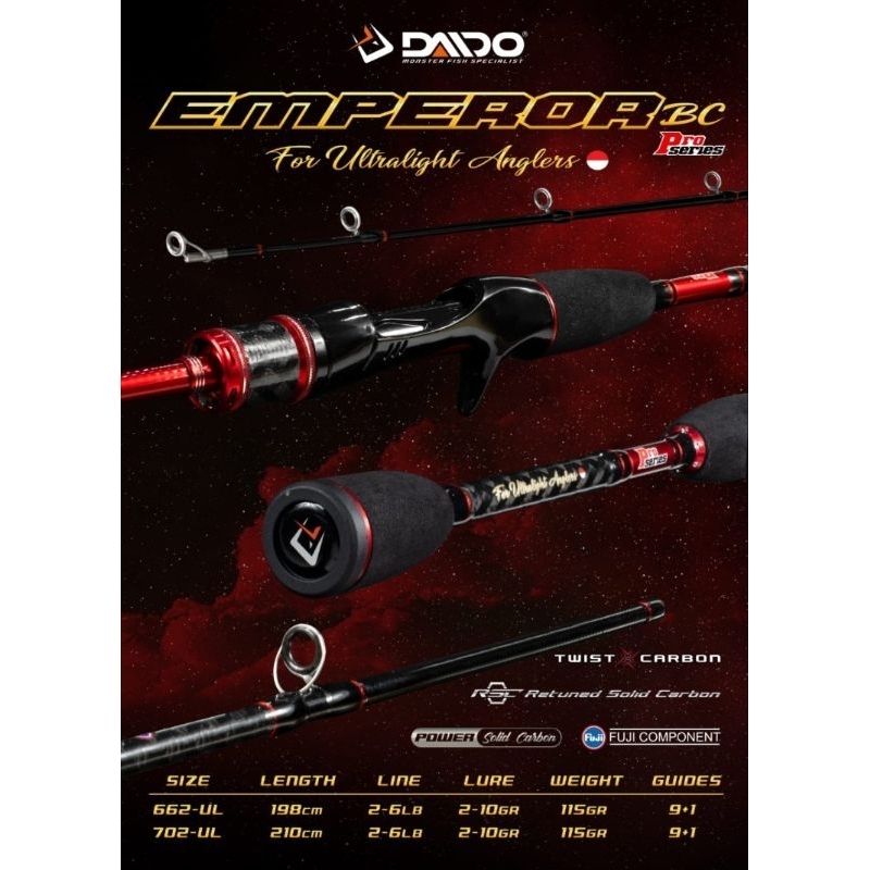 Daido emperor pro series fuji fishing rod ul 662 or 702 fuji 2022 spinning or bc emperor empero ...