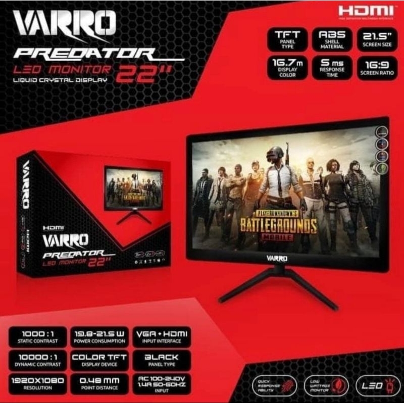 Varro PREDATOR 22 inch HDMI LED MONITOR | Shopee Malaysia