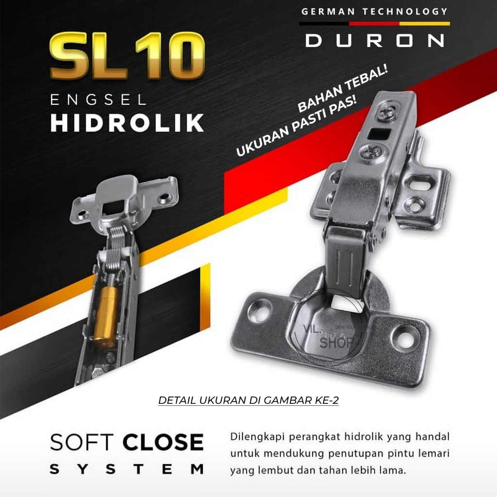 KAYU Cabinet CLOSET HINGES SOFT CLOSE SLOW MOTION HYDRAULIC THICK DURON ...