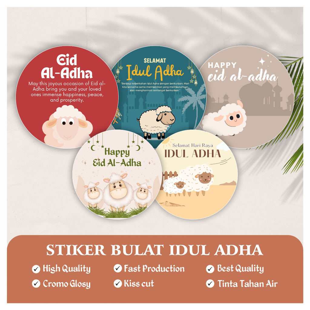 Eid al-Adha Stickers Round Cutting IDUL ADHA STICKER - HAMPERS STICKER ...