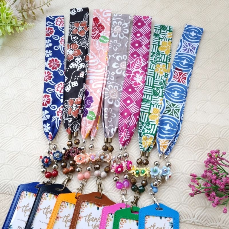 Id Card Necklace - Lanyard - Batik S Flower Nametag | Shopee Malaysia