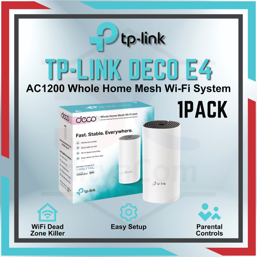 TP-LINK DECO E4 WHOLE HOME MESH WIFI SYSTEM ROUTER (1 PACK) | Shopee ...