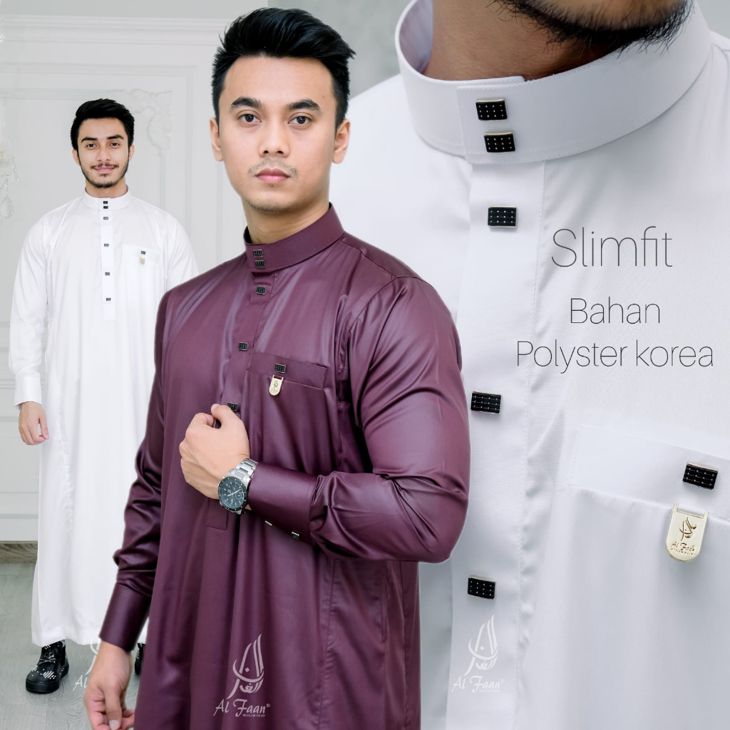 Men's gamis Robes Korean slimfit polyester robes muslim men's robes ...