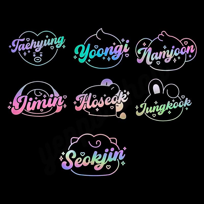 Sticker BT21 BTS NAME HOLOGRAM WATERPROOF CUTTING STICKER | Shopee Malaysia