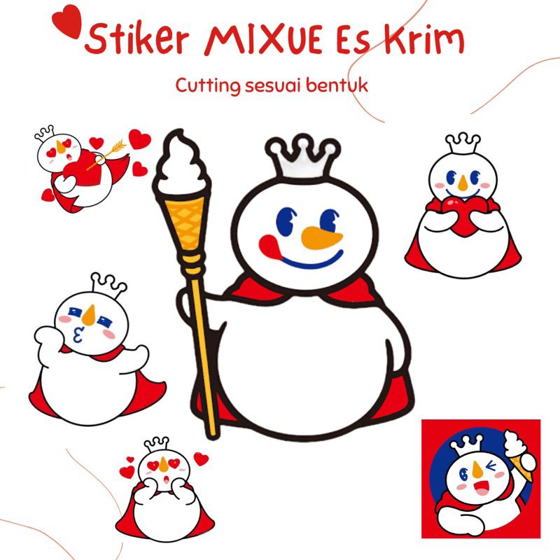 Ice Cream Mixue Sticker Sticker Logo Mixue Sticker Cutting Mixue ...