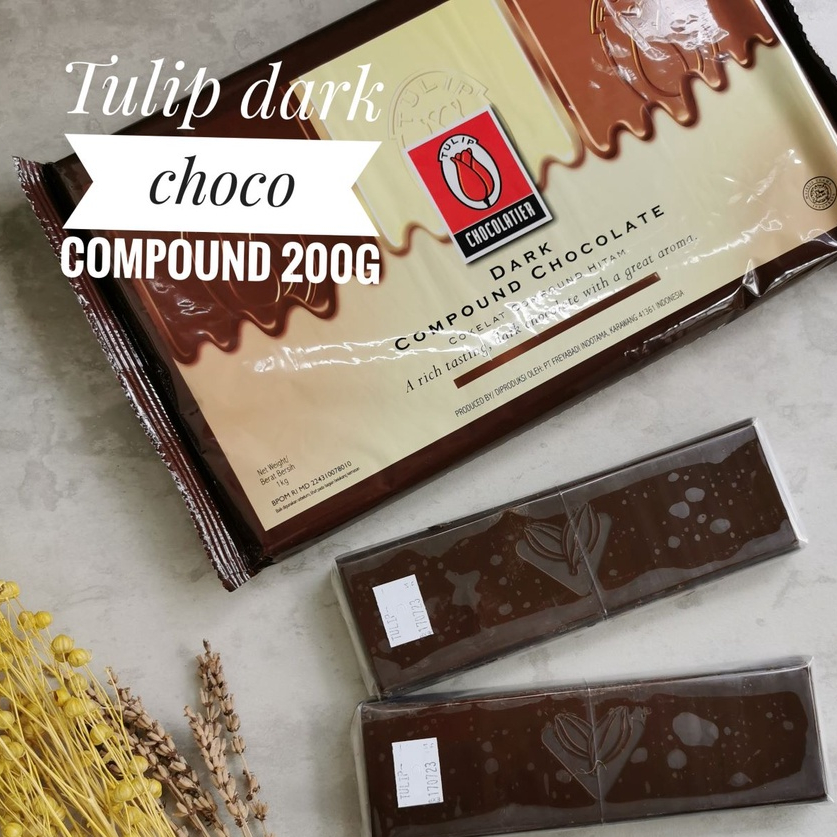Tulip compound dark chocolate 200 grams / dark chocolate tulips cut 200 ...