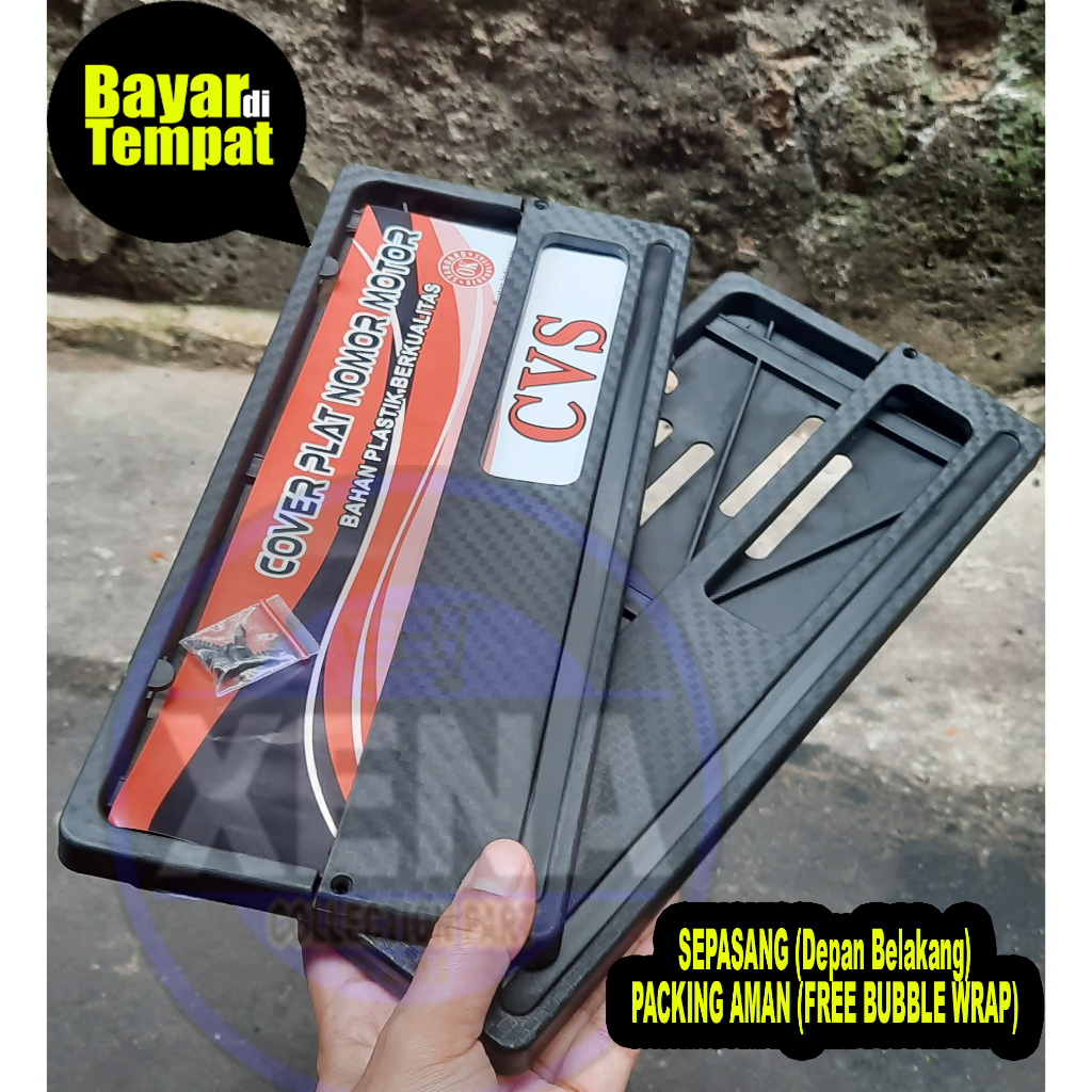 Front Rear Universal Carbon Number Plate Holder CVS-1 Set Front Rear/A ...