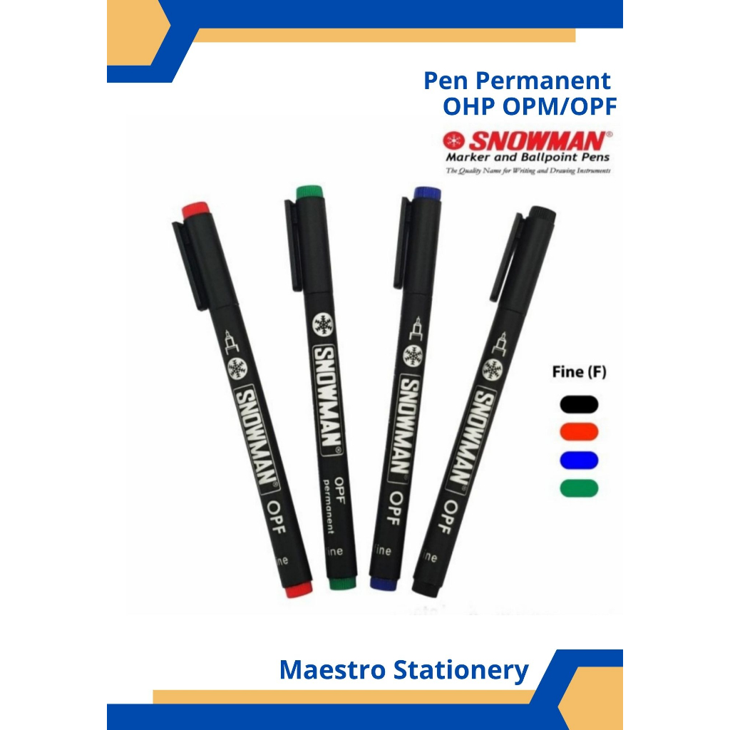 Snowman PERMANENT PEN MARKERS OHP OPM / OPF | Shopee Malaysia