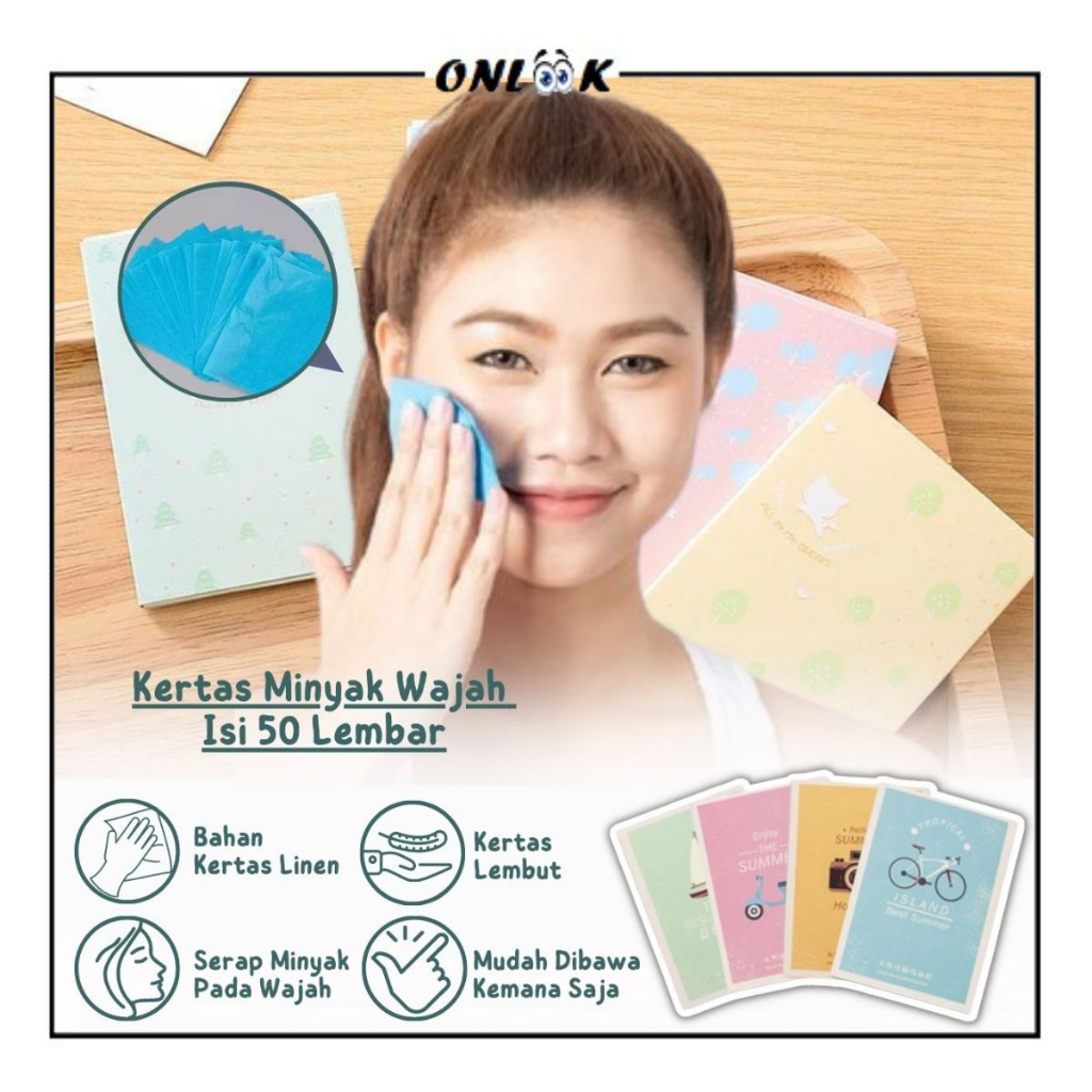 50 Sheets Of Facial Oil Absorbent Paper/Excess Sebum Cleansing Tissue ...