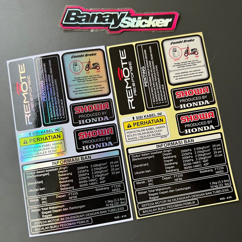 Honda Matic Warning Important Sticker Sticker Set | Shopee Malaysia