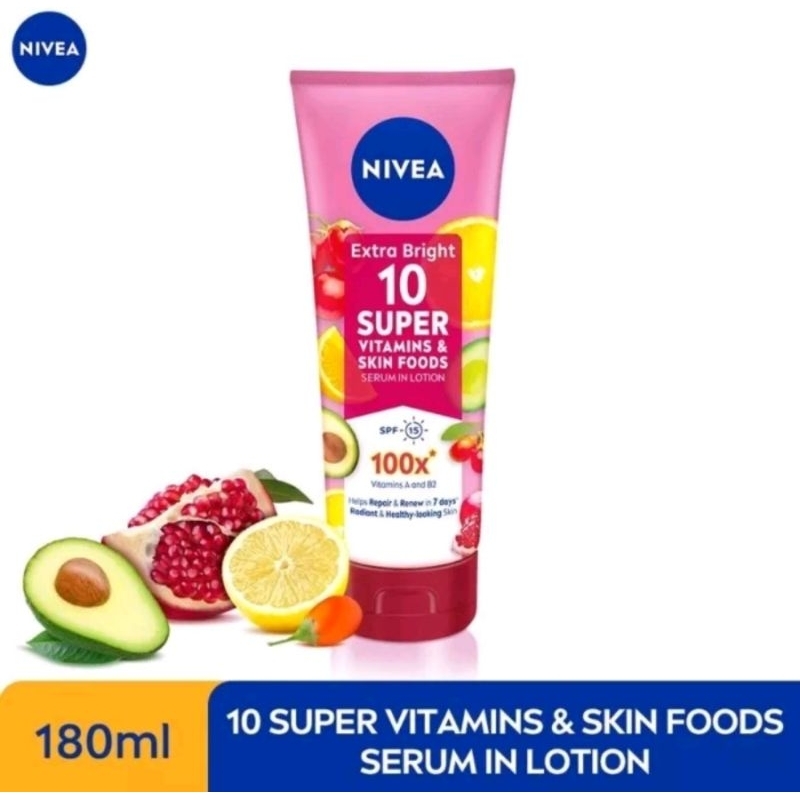 Nivea EXTRA BRIGHT 10 SUPER VITAMINS & FOODS SERUM | Shopee Malaysia