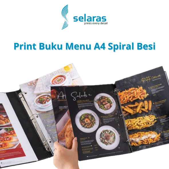 Print Cafe Restaurant Menu Book A4 Spiral Volume Iron Selaras Printing ...