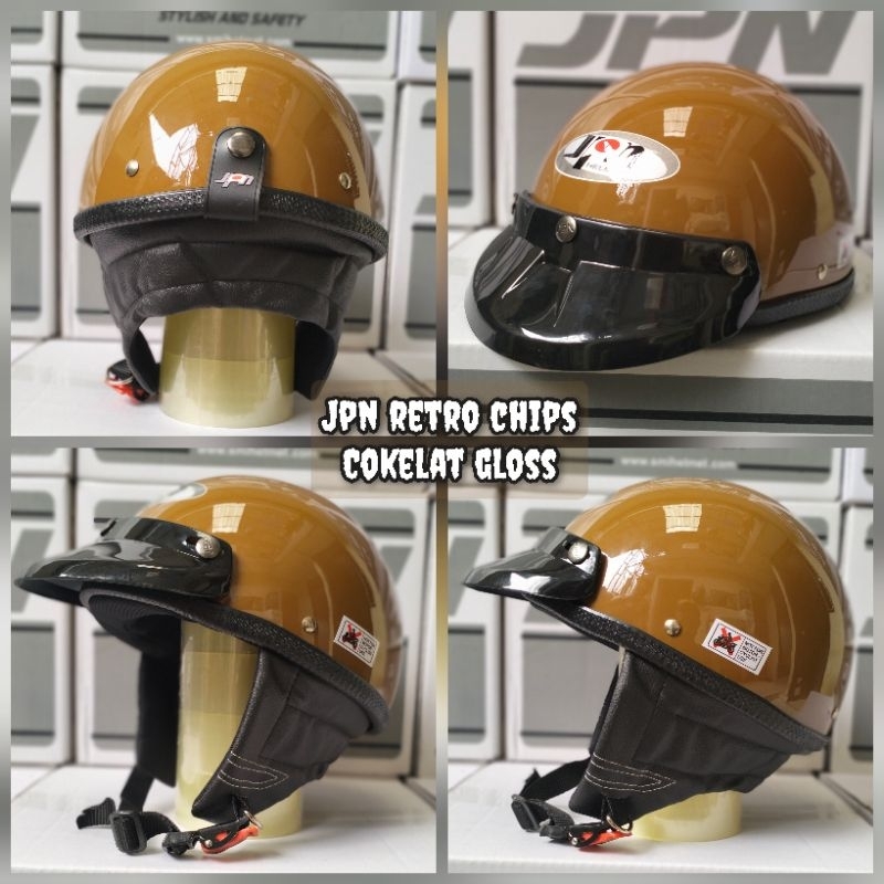 Jpn brand chip helmet in glossy brown | Shopee Malaysia