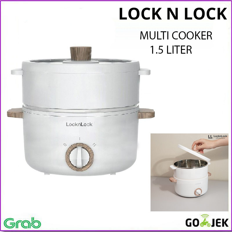 Multi Cooker Electric Locknlock EJP129WHT - 1.5 Liter | Shopee Malaysia