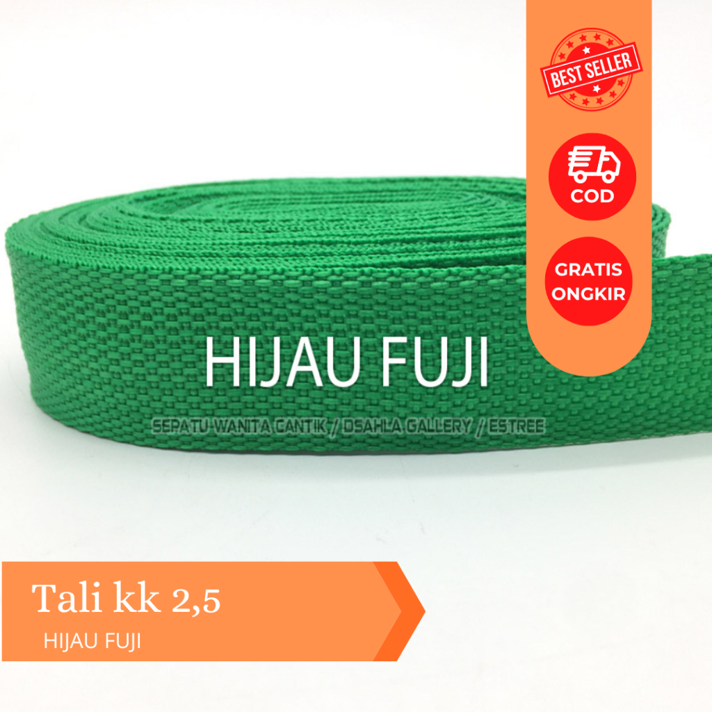 HIJAU Fuji Green Webbing Rope/Webbing Rope 2.5 cm Thick/Sling Rope/Webbing Rope / Ribbon/Bias ...
