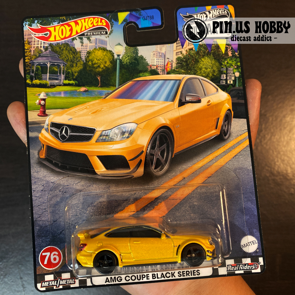 HOTWHEELS PREMIUM 12 MERCEDES BENZ C 63 AMG COUPE BLACK SERIES YELLOW ...