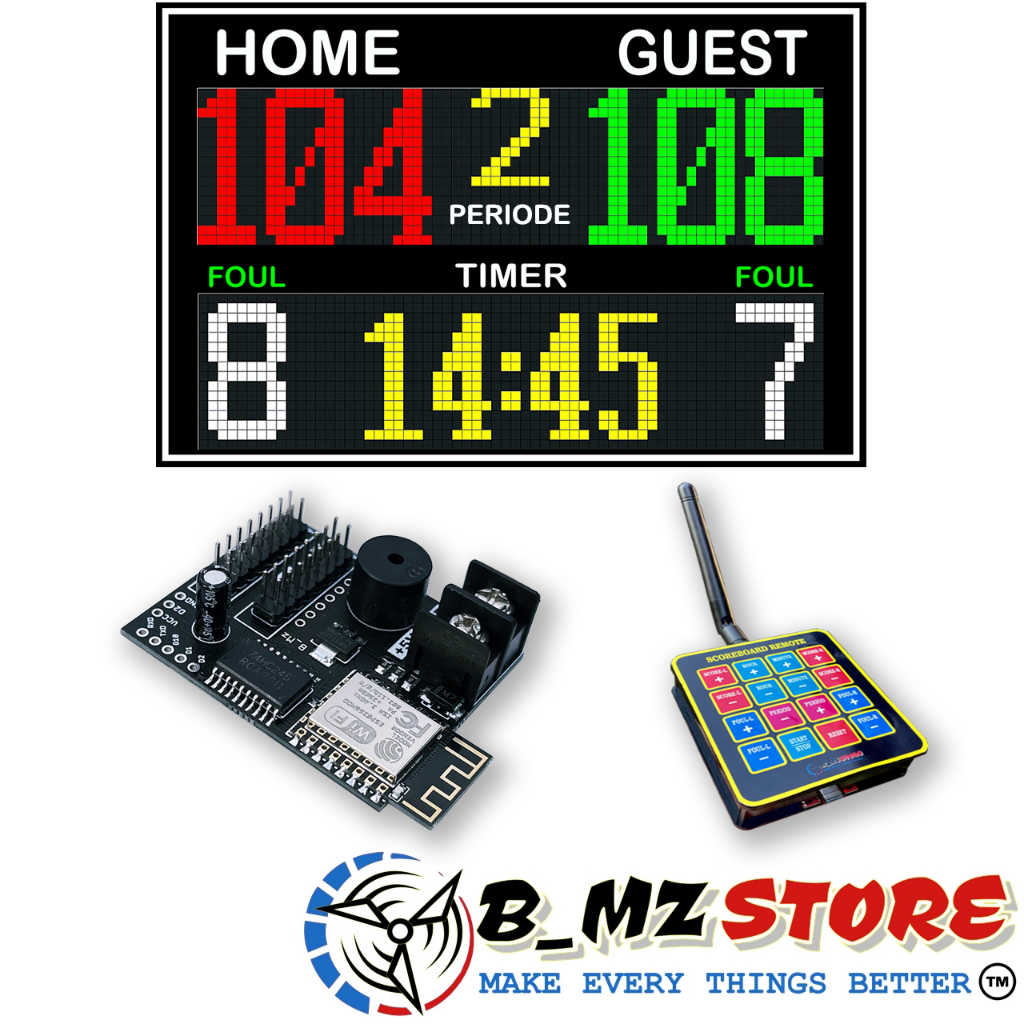 Basketball Scoreboard Controller 4 Panel 2x2 P10 Wireless Score Board ...