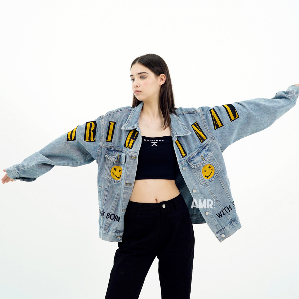 Amr Studios - Born With Style 582 - Oversized Jean Jacket | Shopee Malaysia