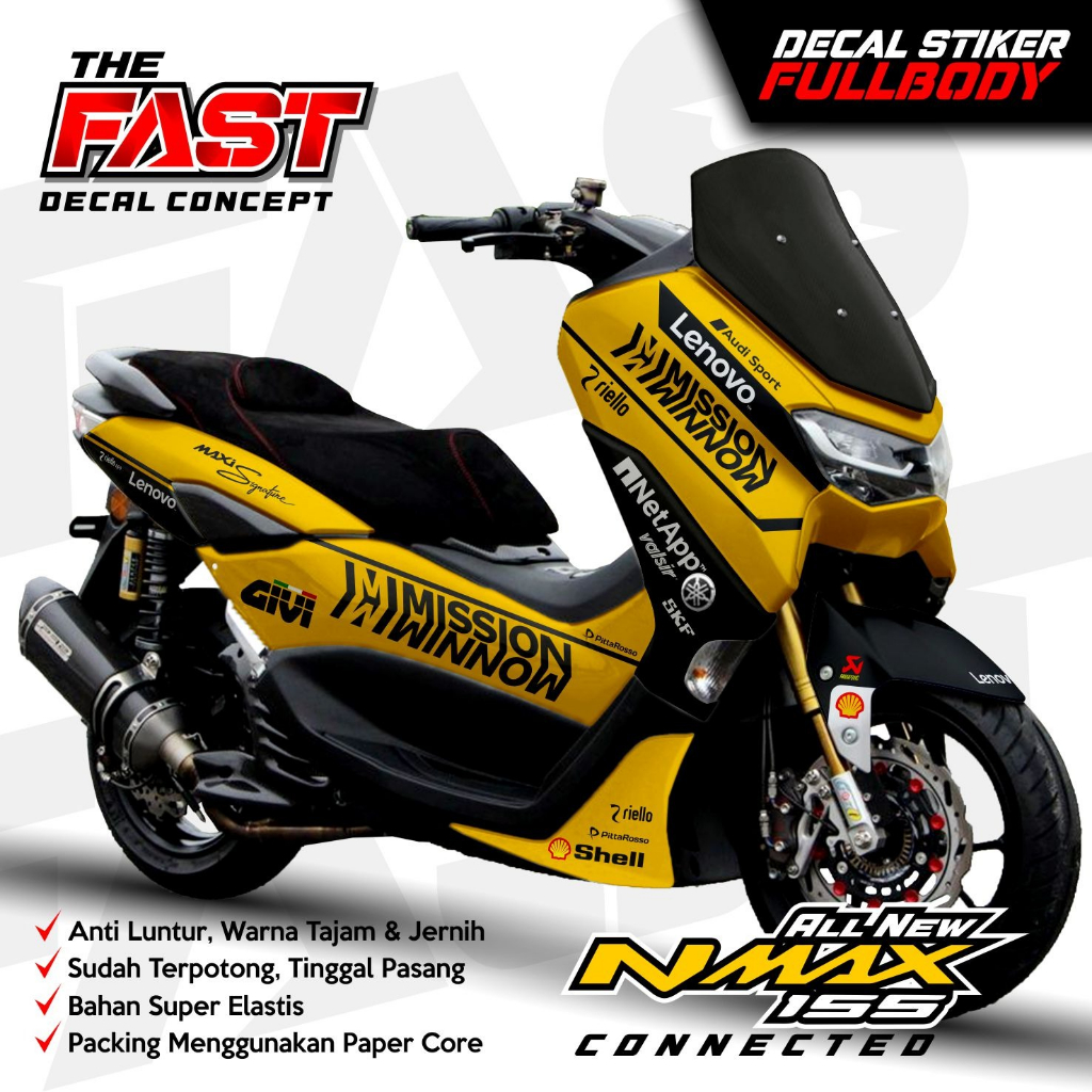 Terbaru Decal Sticker Yamaha nmax 155 new Fullbody Mission Winnow ...