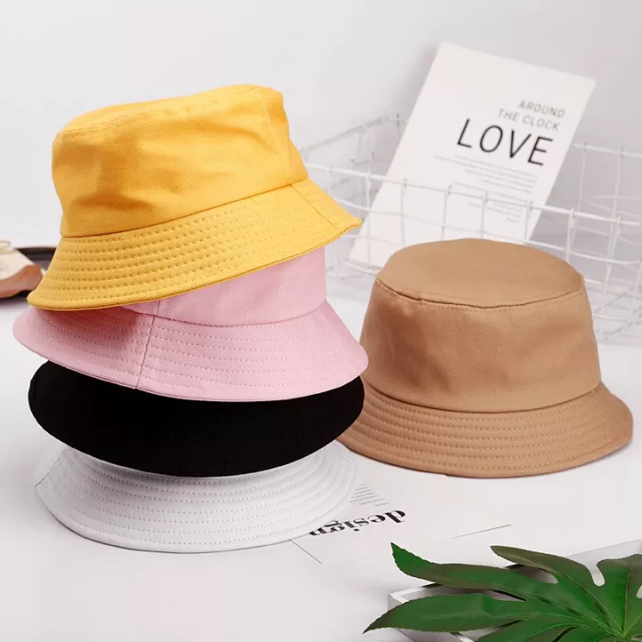 Exd - Plain Bucket Hat/Plain Bucket Hat Men Women Reversible Korean ...