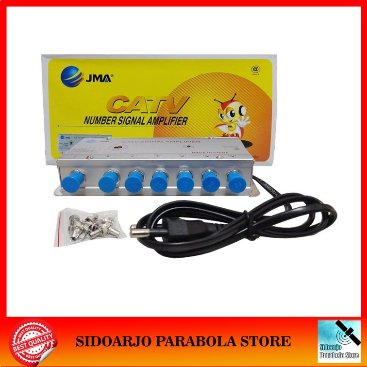 Digital UHF VHF TV Antenna Booster Signal Booster & TV Cable CATV Amplifier Splitter 6 Way 20db ...