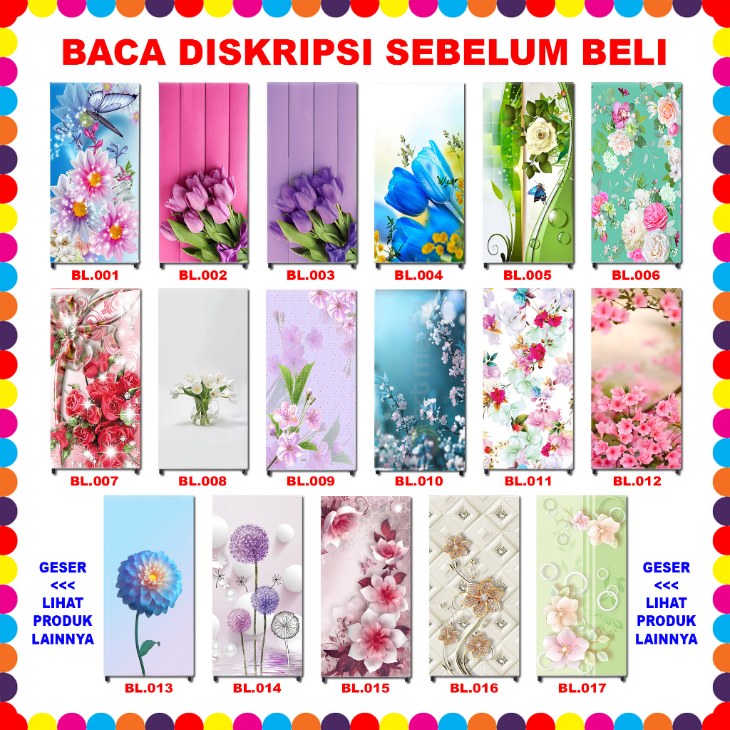 Beautiful FLOWER MOTIF REFRIGERATOR STICKERS | Shopee Malaysia