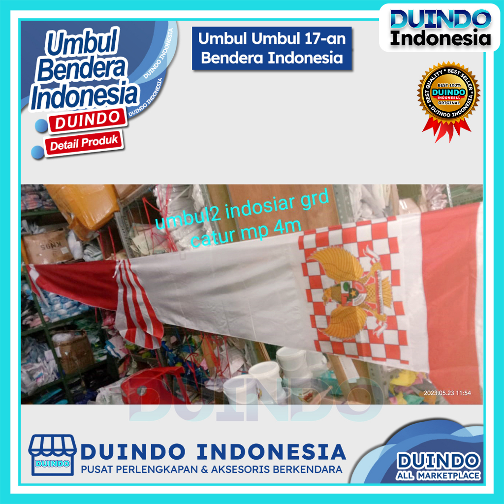 MERAH PUTIH Duindo - Garuda Chess Red And White Indosiar Pennant Flag 4 ...