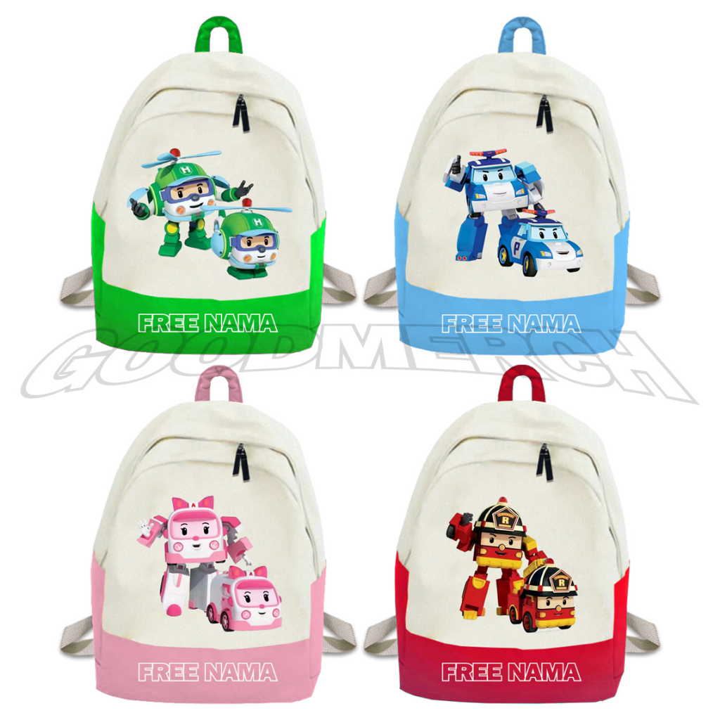 ROBOCAR POLI AMBER ROY MARK HELLY CHARACTER CHILDREN'S BACKPACK / FREE ...