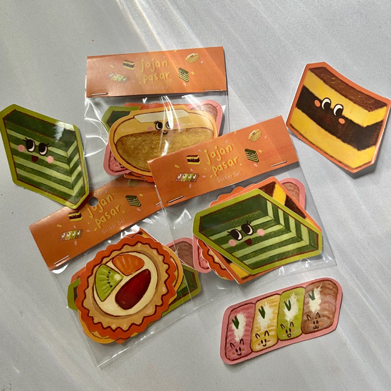 Cute Snacks Market Sticker Set Cute Stickers (getuk, lapis surabaya ...