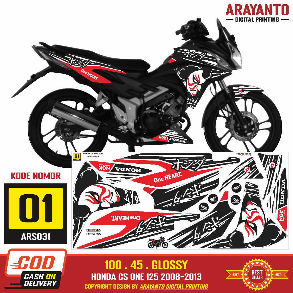 Sticker Striping Honda CS One 125 Variation Decal ARS031 Kabuki Doff ...