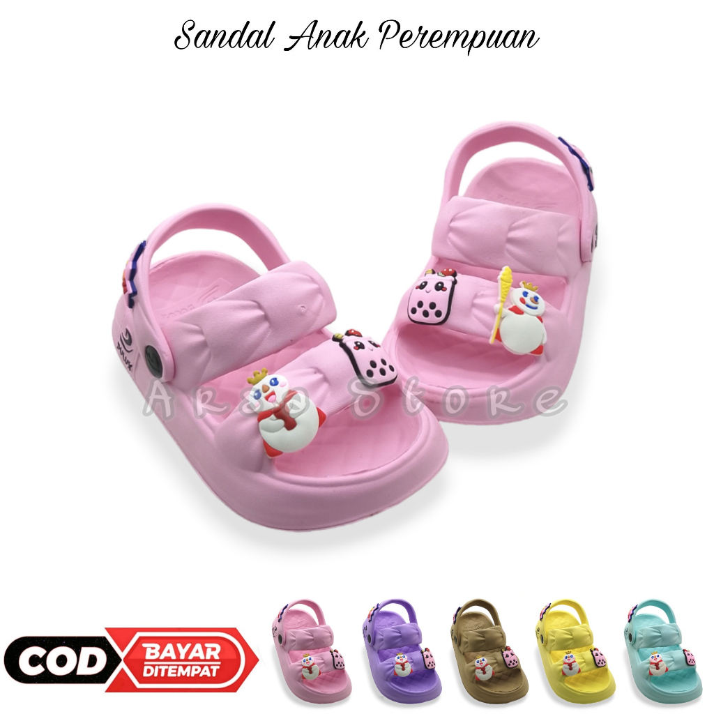 Sandals For Girls Age 1 2 3 4 Years Old Boba Mixue Character/Sandals ...