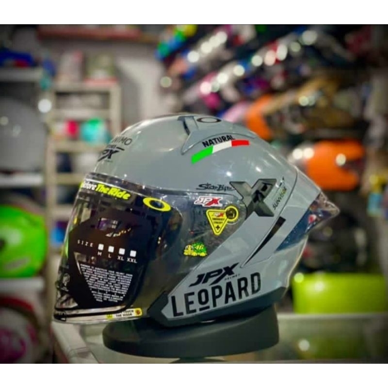 Jpx Nova Half Face Helmet Original Leopard Handsome Package | Shopee ...