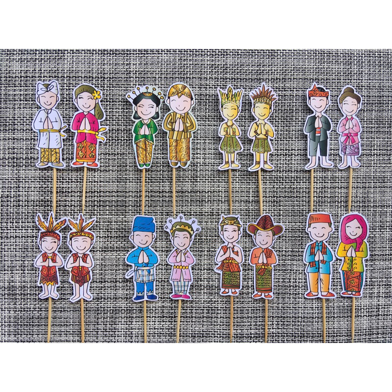 Traditional clothing Topper for cake decoration with skewers | Shopee ...