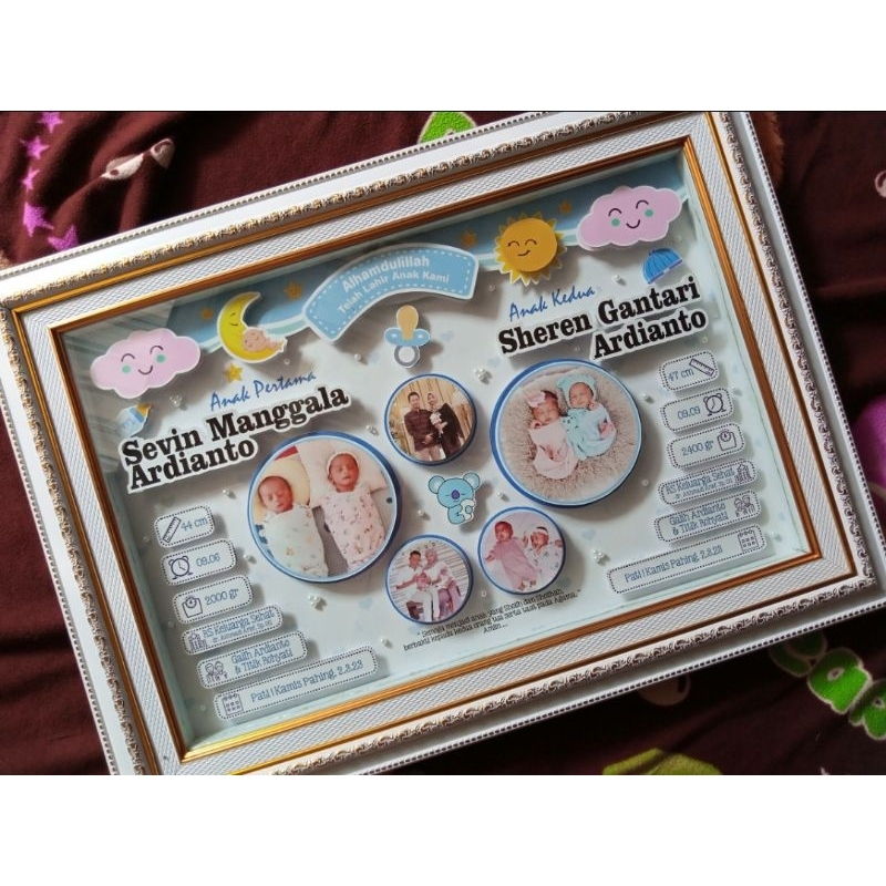 3D Baby Biodata 15R | Pop Up Biodata | Baby Birth Nameplate | Name ...