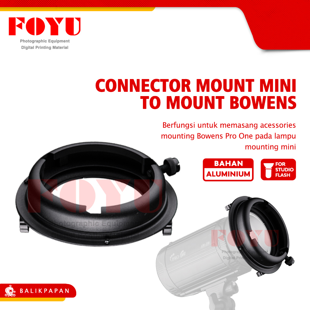Connector Studio Flash Mount Mini to Mount Standard Pro One/Bowens ...