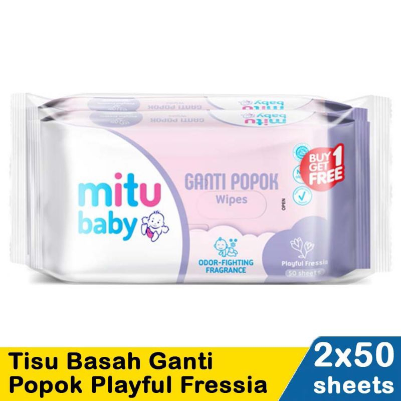 Mitu Baby Tissue Change Diaper Purple Playful Fressia/tick blue 2X50's ...