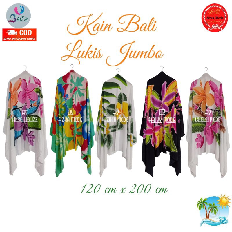 Limited Balinese Beach Cloth - Jumbo Painted Motif Balinese Cloth ...