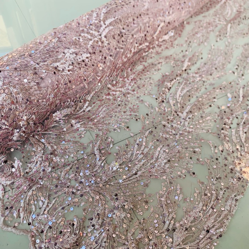 Two-way sequin embroidered fabric | Shopee Malaysia