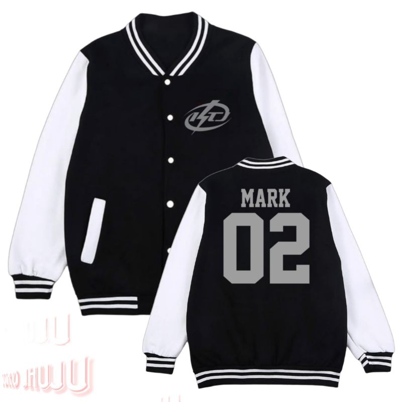 Varsity Baseball Jacket Renjun Nct Dream Istj Silver Logo NAME Rear ...